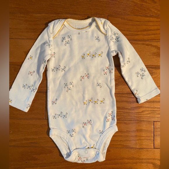 One Pieces | 12 Month Baby Boy Or Girl Llama Cream Long Sleeve Onesie ...